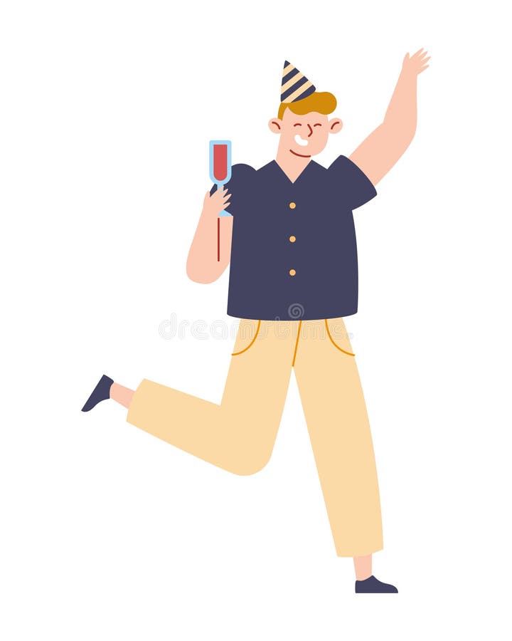 Birthday man celebrating stock vector. Illustration of celebration ...