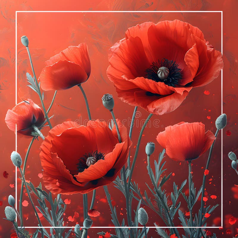 Birthday Minimal Design Canvas POPPY Background Celebration Stock ...