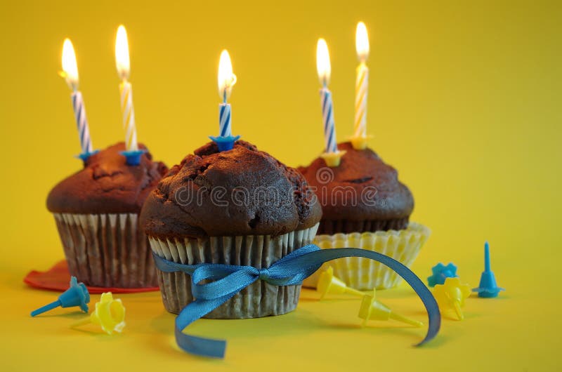 Birthday Muffin stock image. Image of chocolate, copy - 63961781