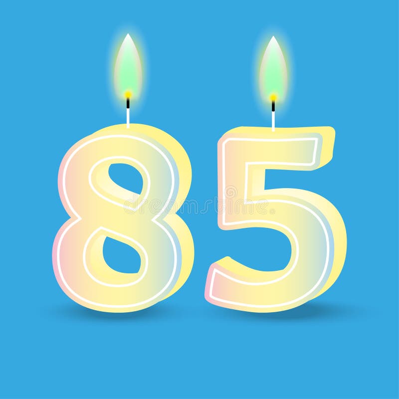 Birthday Number Eighty Five, Candle with Fire. 3D Number 85. Vector Illustration. EPS 10 Stock ...