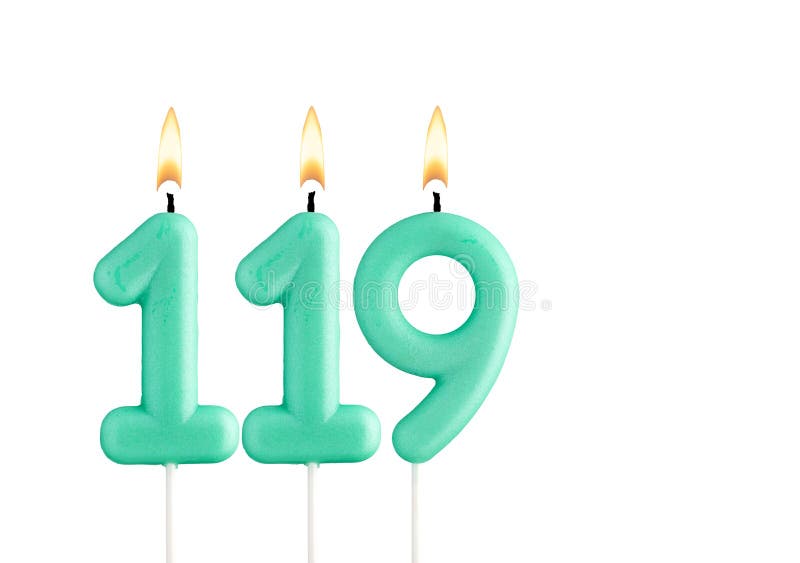 Number 119 Birthday Candle Green Background Stock Photos - Free ...