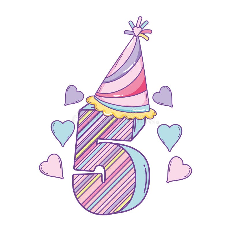 Birthday number with hat stock vector. Illustration of date - 130498573