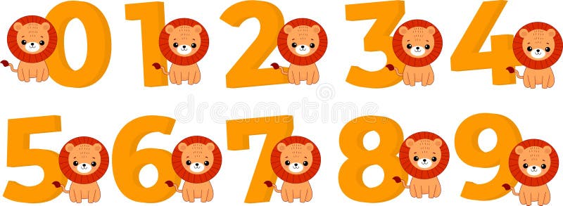 Birthday Number, with Lion Theme, Birthday Candle, with Numbers, 0,1,2 ...