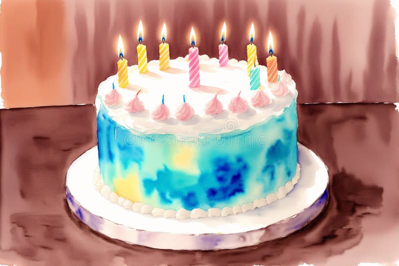 The Birthday Party. the Birthday Cake Extravaganza Stock Illustration ...