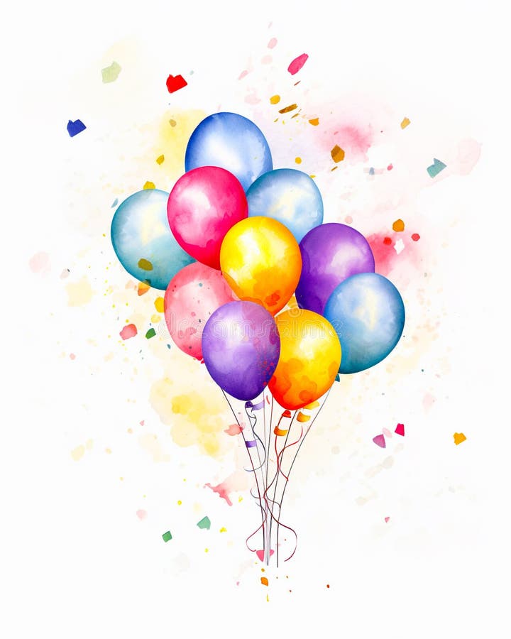 Birthday and Party Celebration Balloons Stock Illustration ...