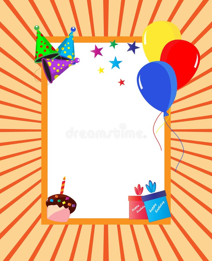Birthday Party Celebration Frame Stock Illustration - Illustration of ...