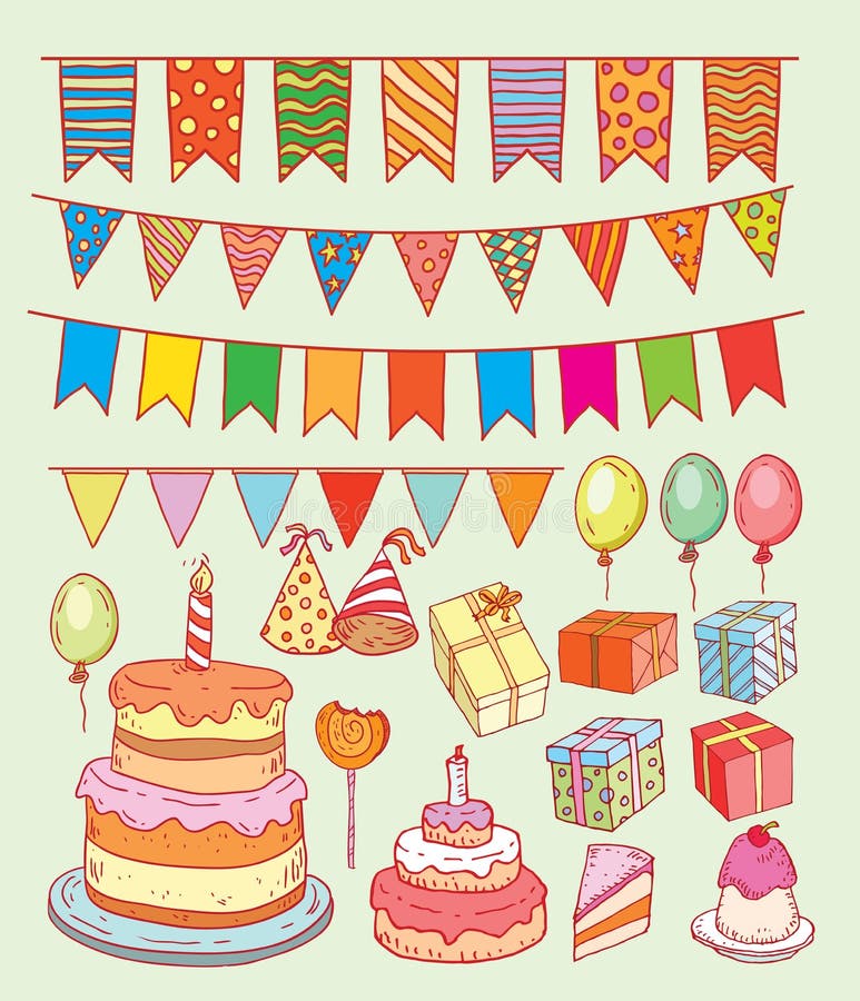 Birthday Party Elements, Vector Illustration Stock Vector ...