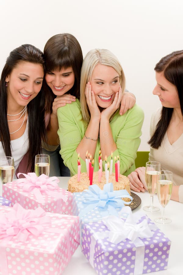 Birthday Party - Group of Woman Celebrate Stock Image - Image of woman ...