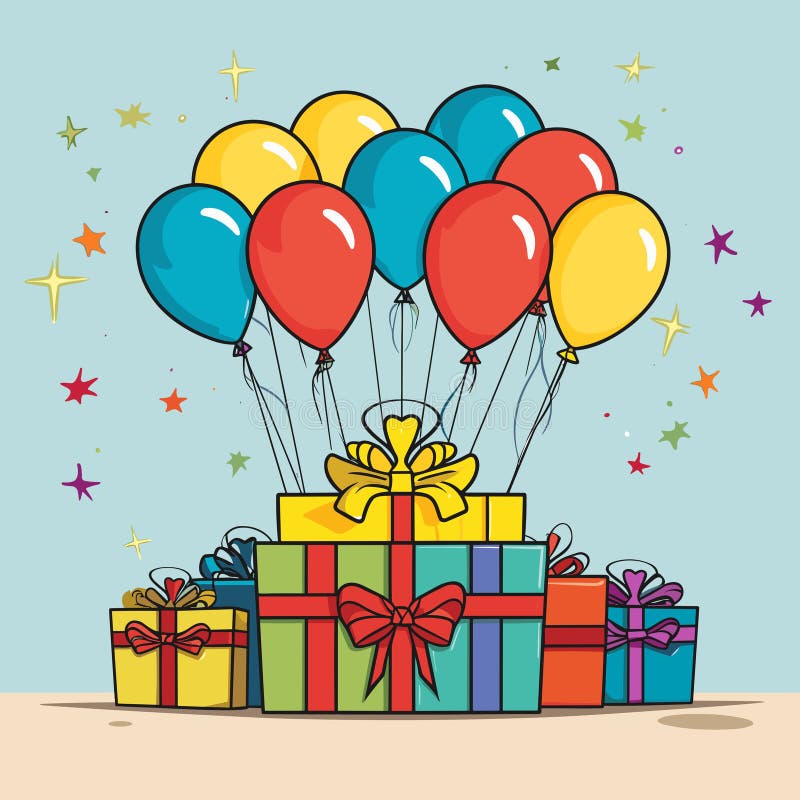 Birthday Party Hand-drawn Comic Illustration. Birthday Party. Vector ...