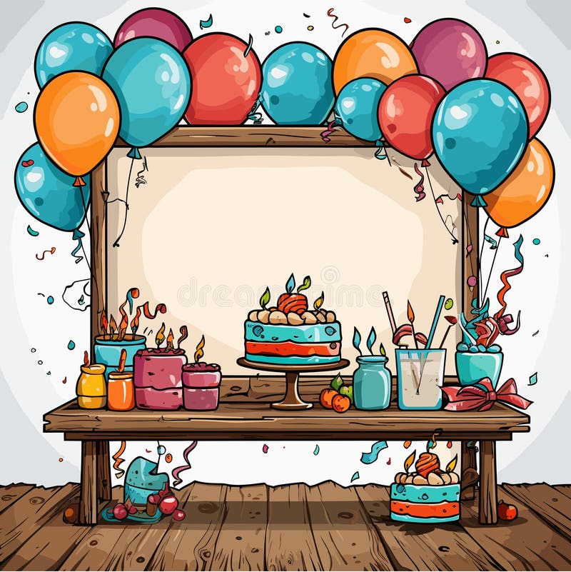 Birthday Party Hand-drawn Comic Illustration. Birthday Party. Vector ...