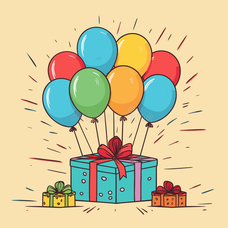 Birthday Party Hand-drawn Comic Illustration. Birthday Party. Vector ...