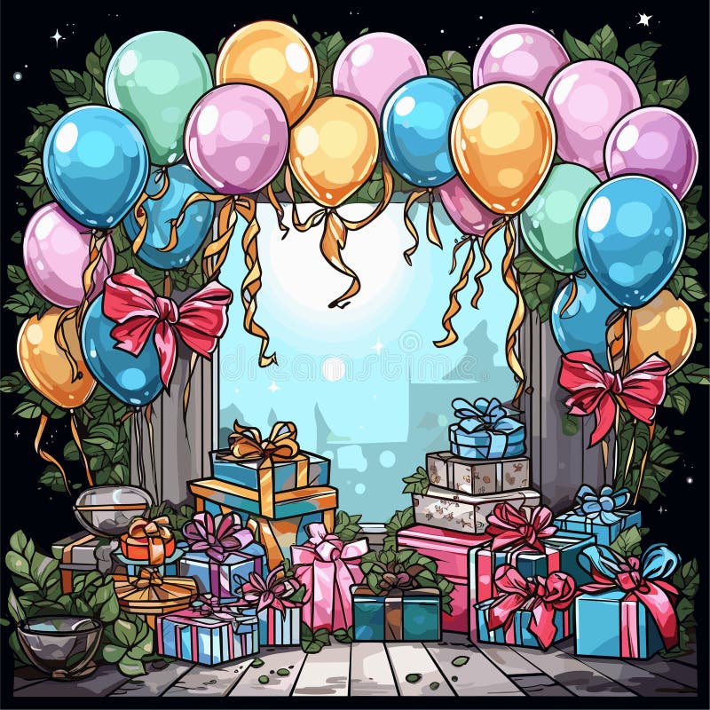 Birthday Party Hand-drawn Comic Illustration. Birthday Party. Vector ...