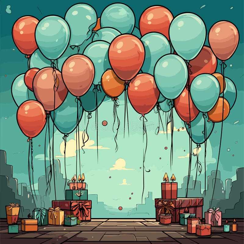 Birthday Party Hand-drawn Comic Illustration. Birthday Party. Vector ...