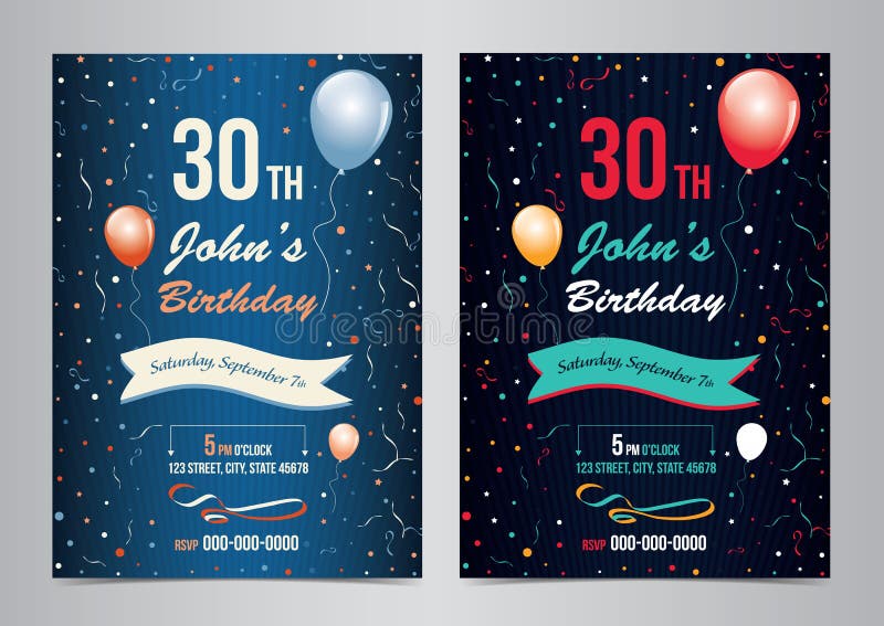 Funky Abstract Party Invitation Template Stock Vector - Illustration of ...