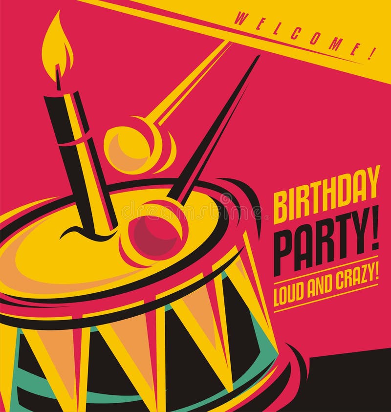 Funky Abstract Party Invitation Template Stock Vector - Illustration of ...