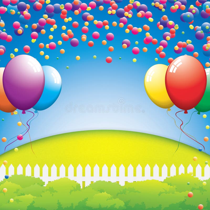 Birthday party in nature stock vector. Illustration of outside - 30758874