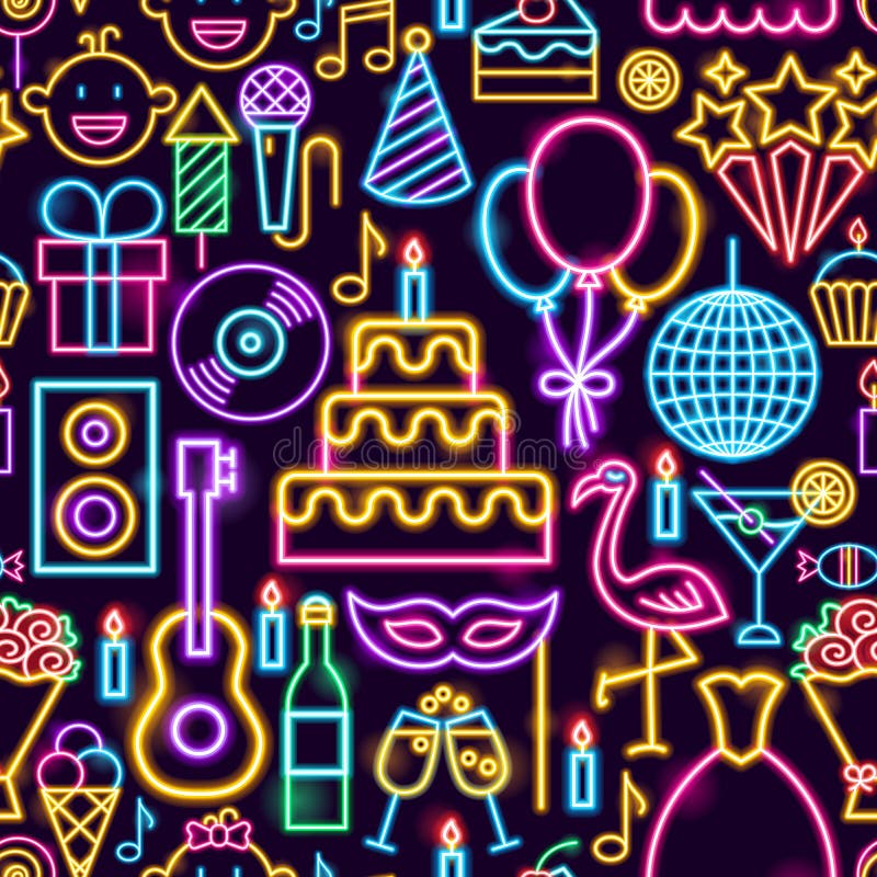 Party Celebration Seamless Patterns Stock Vector - Illustration of ...