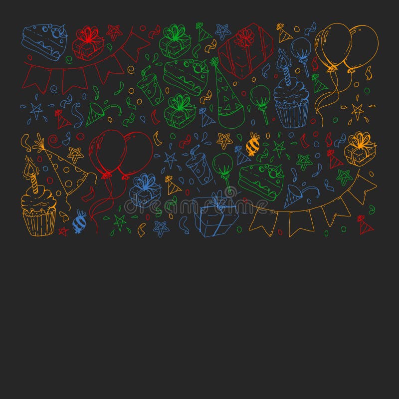 Birthday Party. Pattern for Invitations, Banners, Templates. Stock ...