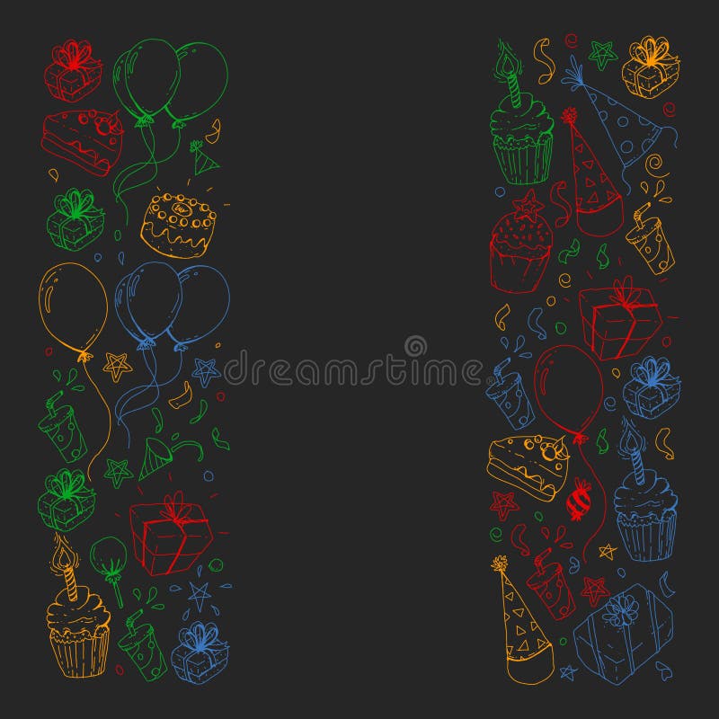 Birthday Party. Pattern for Invitations, Banners, Templates. Stock ...