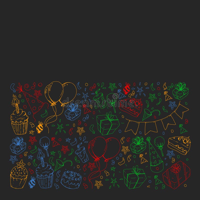 Birthday Party. Pattern for Invitations, Banners, Templates. Stock ...