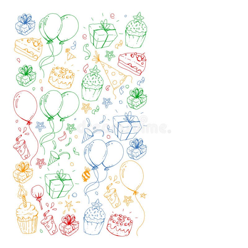 Birthday Party. Pattern for Invitations, Banners, Templates. Stock ...