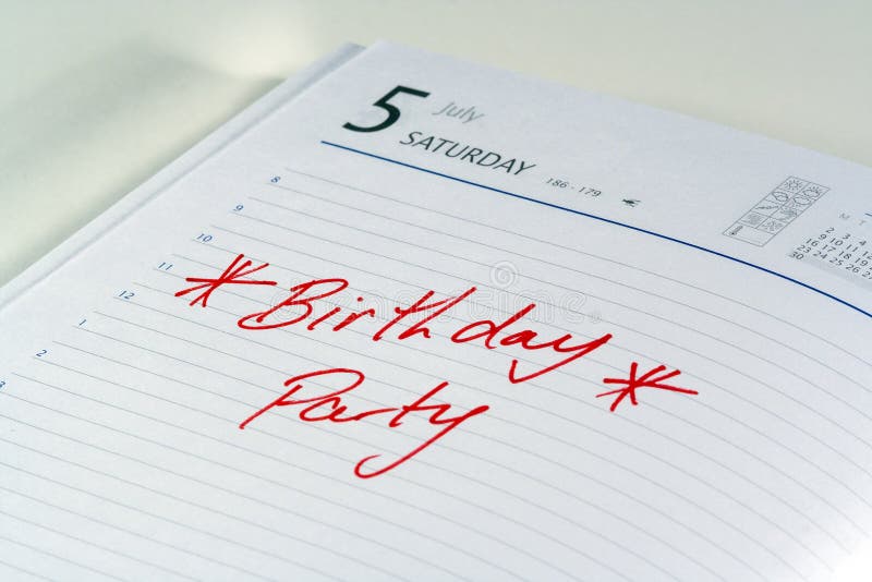 Birthday Party Reminder stock photo. Image of important - 516014
