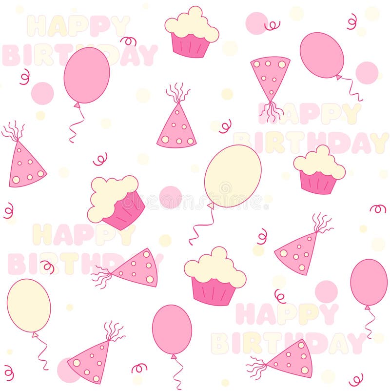 Happy Birthday Kids Party Pattern Stock Vector - Illustration of ...