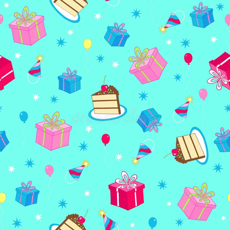 Birthday Party Seamless Repeat Pattern Vector Stock Vector ...