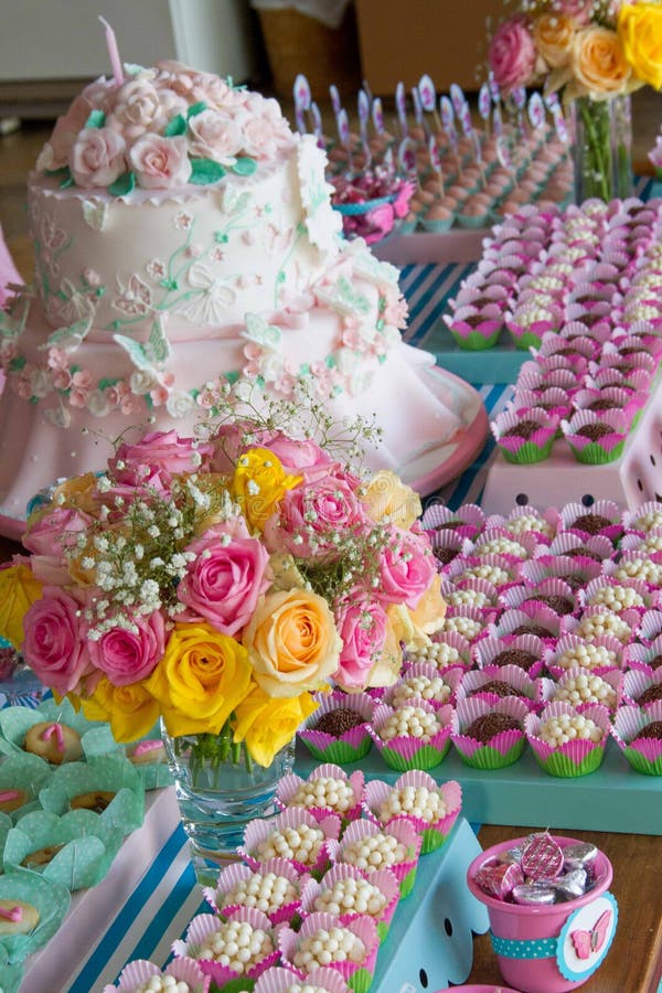 Birthday party table stock photo. Image of cookie, color - 67065624