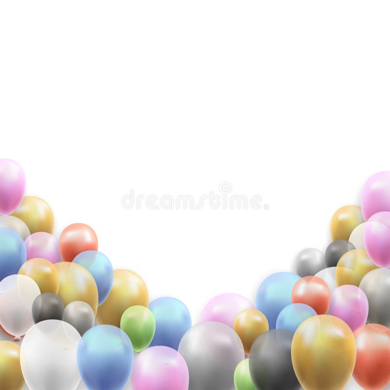 Birthday Party Vector Background with Balloons Stock Illustration ...