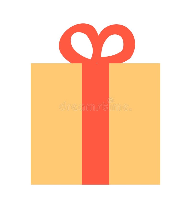 Birthday Present Box 2D Cartoon Object Stock Vector - Illustration of ...