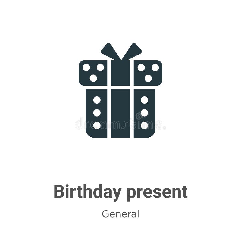 Birthday Present Vector Icon on White Background. Flat Vector Birthday ...
