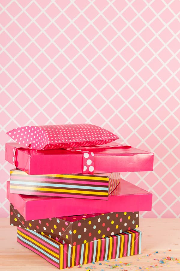 Birthday presents stock photo. Image of yellow, round - 17641382