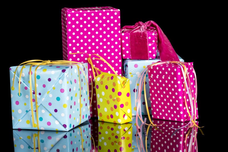 Birthday Presents Wrapped in Boxes Stock Photo - Image of present ...