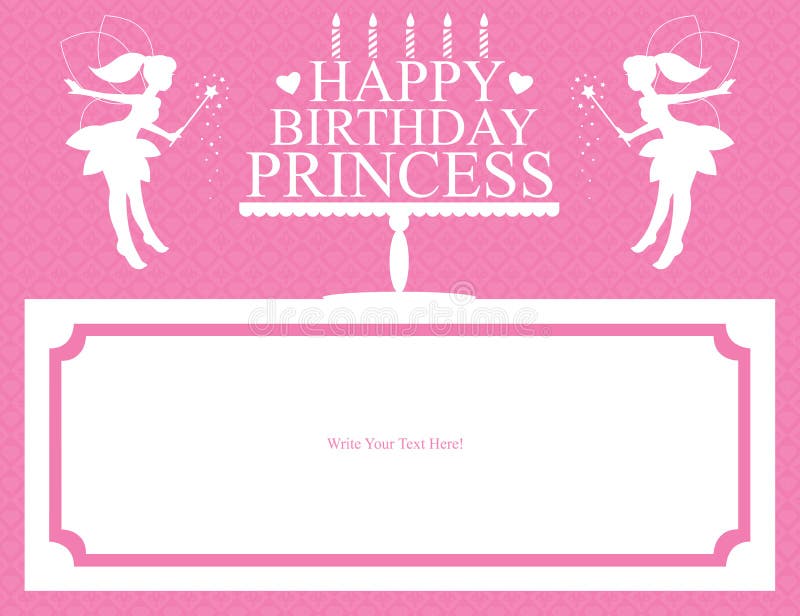 Birthday Princess Card Design Stock Vector - Illustration of design ...