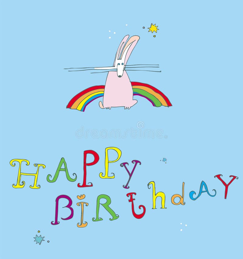 Birthday rabbit stock vector. Illustration of activity - 4002436