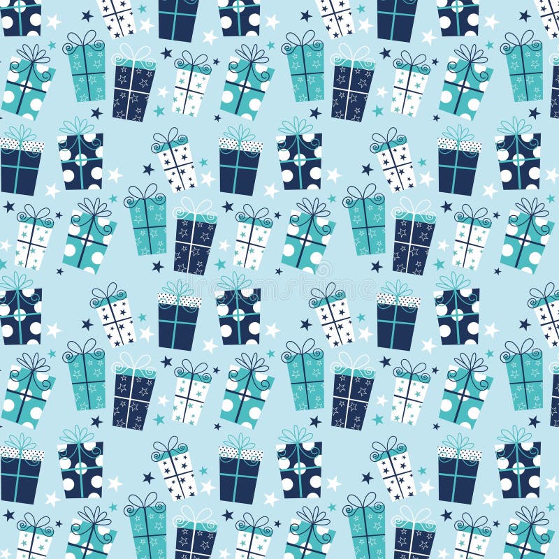 Birthday Seamless Pattern with Presents Stock Illustration ...