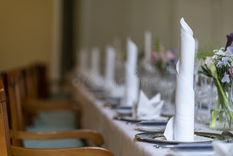 Birthday Table Setup for the Big Party Stock Photo - Image of meals ...