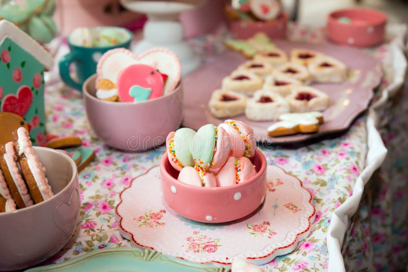 Birthday Table with Sweets for Children Party Stock Photo - Image of ...