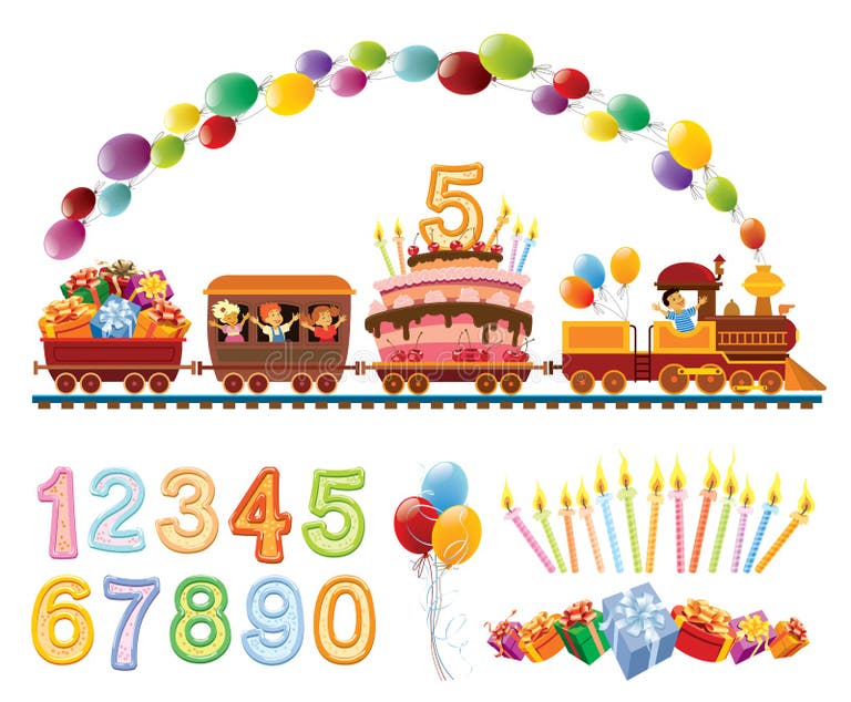 Birthday Train Number Stock Illustrations – 39 Birthday Train Number ...