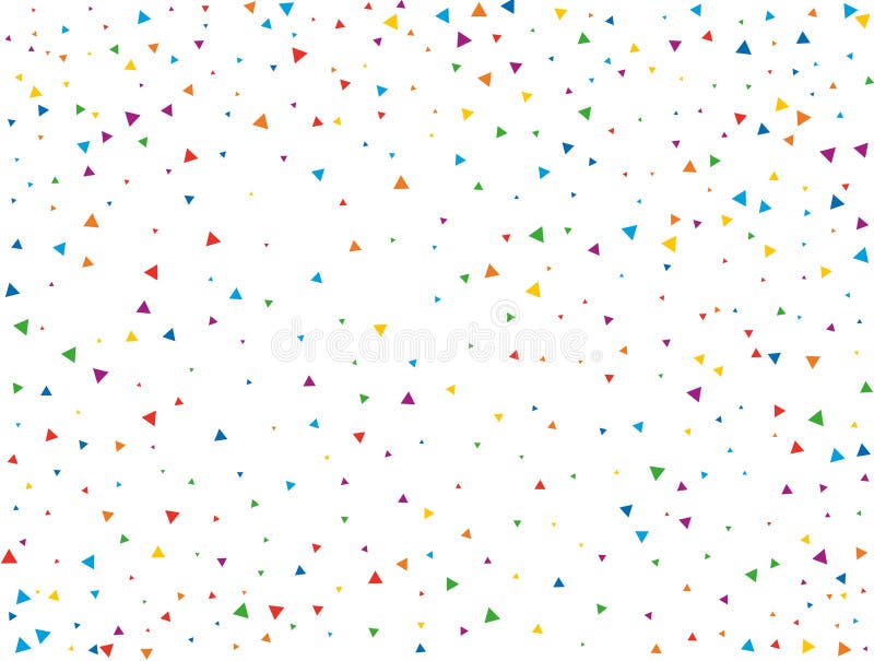Birthday Triangular Confetti. Light Rainbow Glitter Confetti Background ...