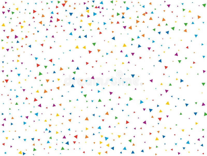 Birthday Triangular Confetti. Light Rainbow Glitter Confetti Background ...