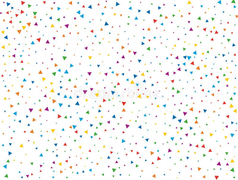 Birthday Triangular Confetti. Light Rainbow Glitter Confetti Background ...
