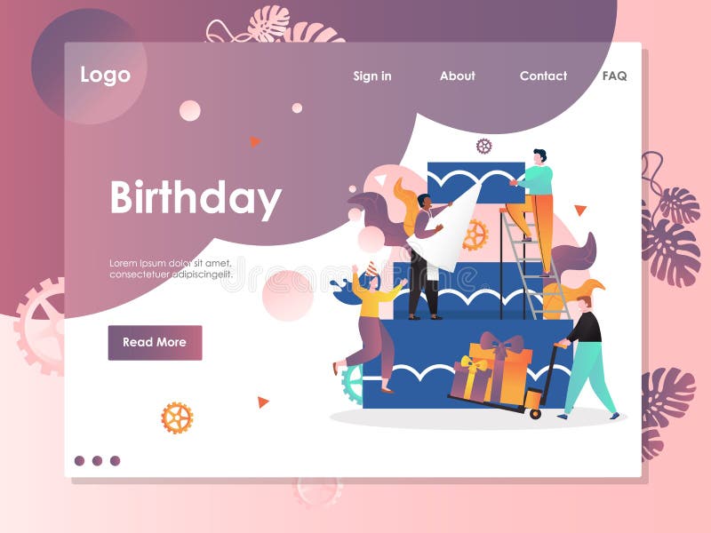 Birthday Website and Mobile App Onboarding Screens Vector Template ... Birthday Website and Mobile App Onboarding Screens Vector Template ...
