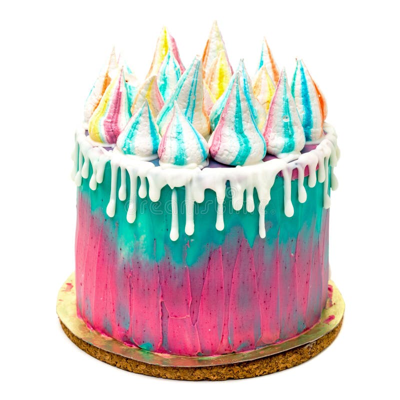 Birthday Vibrant Cake with Colorful Sprinkles Stock Photo - Image of ...