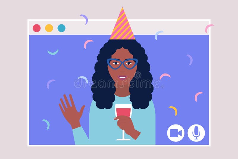 Birthday video call stock vector. Illustration of video - 201285660
