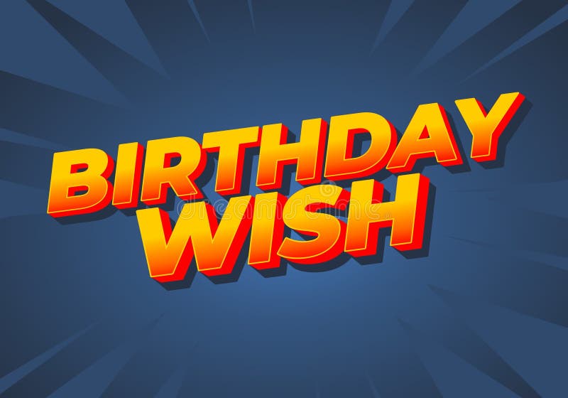 Birthday Wish. Text Effect for Social Media Ads or Print Ads Stock ...