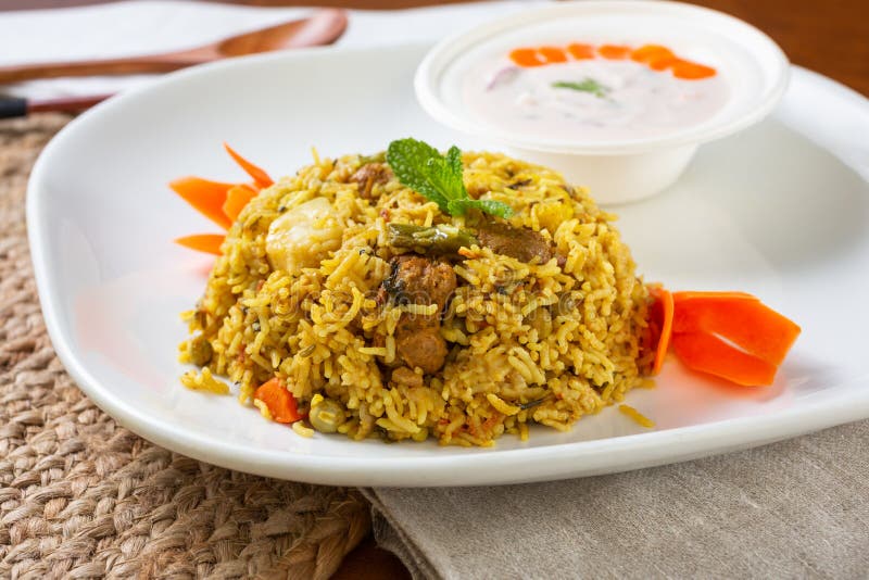 Plate of Veg Biryani stock photo. Image of plate, based - 122034452