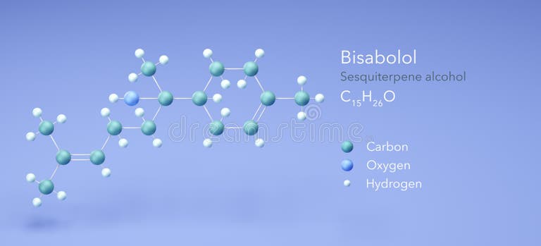 Bisabolol Molecular Structure, Sesquiterpene Alcohol 3d Model ...