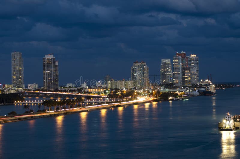 Biscayne Bay in Miami Florida Stock Image - Image of florida, buildings ...